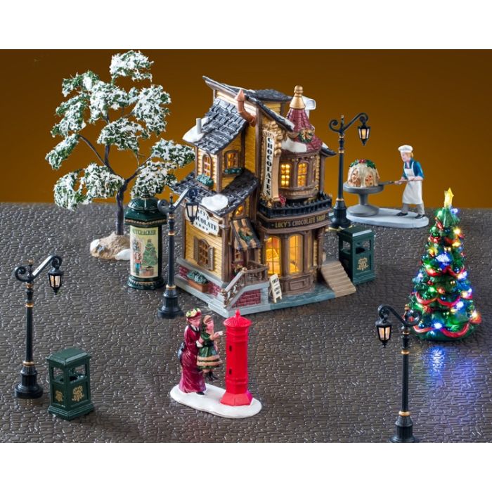 Lucy's Chocolate Shop Set - Lemax – Julelandskab – Juleby – – Juleeventyr